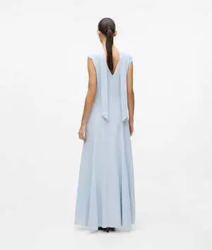 Karl Lagerfeld Viscose Ruffle-detail Maxi Dress - Kentucky Blue
