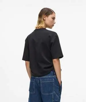 KL JEANS Jeans Tie Detail Ruched T-shirt - Black