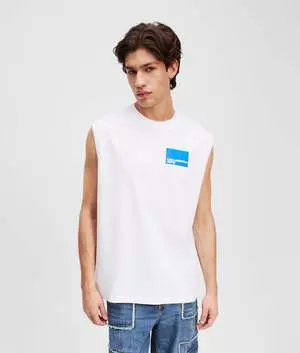 KL JEANS Box Logo Tank Top - White
