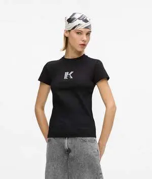 KL JEANS Slim Fit K Logo T-shirt - Black