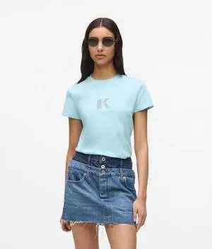 KL JEANS Slim Fit K Logo T-shirt - Corydalis Blue