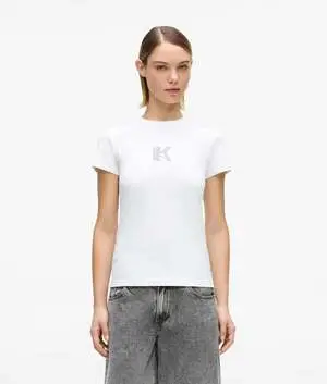 KL JEANS Slim Fit K Logo T-shirt - White