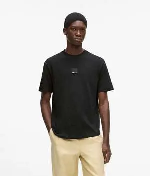 KL JEANS Curved Hem T-shirt - Black