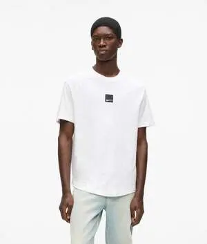 KL JEANS Curved Hem T-shirt White