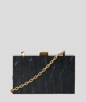 Karl Lagerfeld K/soirée Clutch With 3d Signature Embellishment - Black