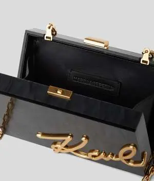 Karl Lagerfeld K/soirée Clutch With 3d Signature Embellishment - Black