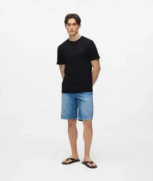 Karl Lagerfeld Monogram Linen Blend T-shirt - Black