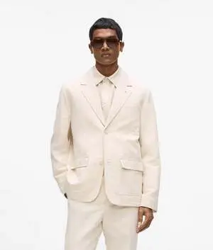 Karl Lagerfeld Linen Blazer - Natural