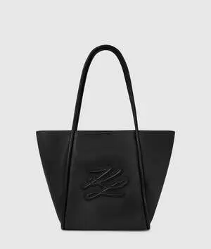 Karl Lagerfeld K/autograph Patch Medium Tote Bag - Black-nickel