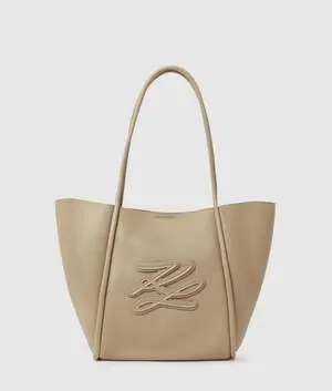 Karl Lagerfeld K/autograph Patch Medium Tote Bag - Safari