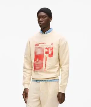 KL JEANS Jeans Graphic Print Crewneck Sweatshirt - Whitecap Grey