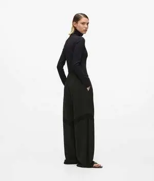 KL JEANS Lace Detail Relaxed Wide-leg Sweatpants