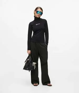 KL JEANS Lace Detail Relaxed Wide-leg Sweatpants