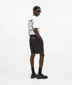 KL JEANS Crinkled Cotton Shorts - Black