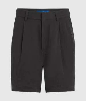 KL JEANS Crinkled Cotton Shorts - Black