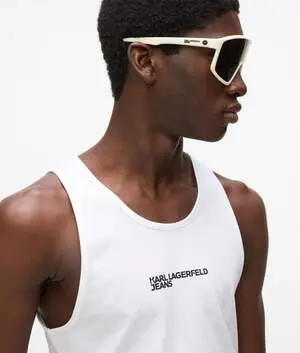 KL JEANS Jeans Logo Tank Top - White