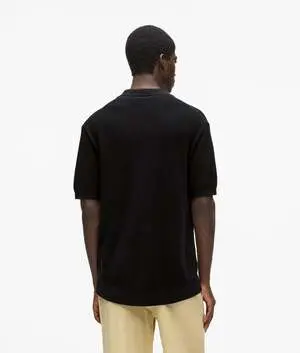 KL JEANS Short-sleeved Knit Polo Shirt - Black