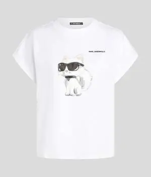 Karl Lagerfeld Ikon Choupette Organic Cotton T-shirt