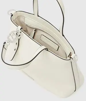 Karl Lagerfeld Ikon Smooth Small Tote Bag - Off White