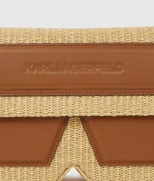 Karl Lagerfeld Ikon K Woven Shoulder Bag - Natural-tan