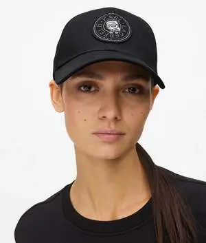Karl Lagerfeld Ikon Circle Patch Baseball Cap