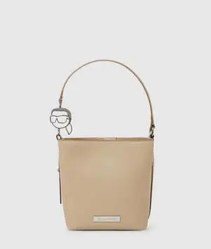 Karl Lagerfeld Ikon Smooth Bucket Bag - Safari