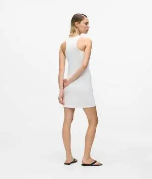 KL JEANS Jeans Ribbed Racer Mini Dress With Logo Embroidery - White