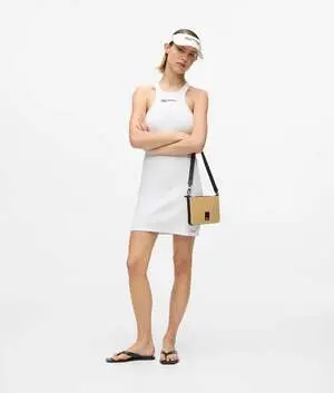 KL JEANS Jeans Ribbed Racer Mini Dress With Logo Embroidery - White