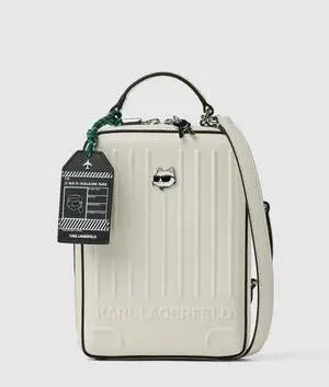 Karl Lagerfeld Ikon Choupette Crossbody Suitcase Bag - Off White