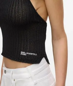 KL JEANS Jeans Knitted Halterneck Top - Black