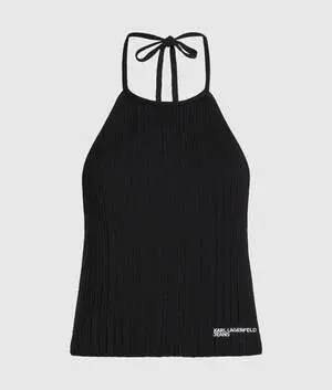 KL JEANS Jeans Knitted Halterneck Top - Black