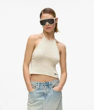 KL JEANS Jeans Knitted Halterneck Top - Whitecap Grey