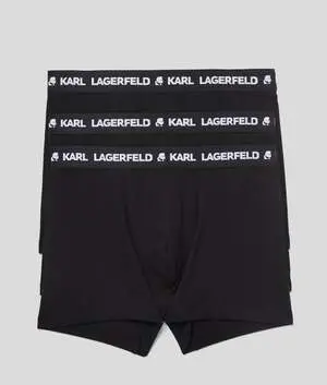 Karl Lagerfeld Logo Monochrome Trunks – 3-pack - Black
