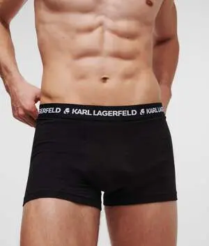 Karl Lagerfeld Logo Monochrome Trunks – 3-pack - Black