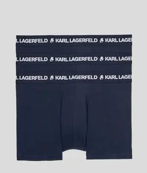 Karl Lagerfeld Logo Monochrome Trunks – 3-pack - Navy