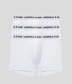 Karl Lagerfeld Logo Monochrome Trunks – 3-pack - White