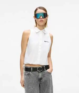 KL JEANS Jeans Sleeveless Shirt - White
