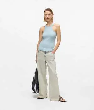 KL JEANS Jeans Ribbed Logo Racerback Tank Top - Corydalis Blue