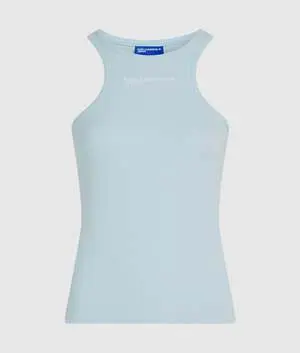KL JEANS Jeans Ribbed Logo Racerback Tank Top - Corydalis Blue