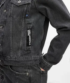KL JEANS Grey Cotton Denim Jacket