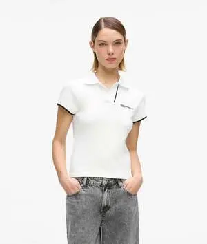 KL JEANS Jeans Slim Fit Contrast Piping Polo Shirt - White