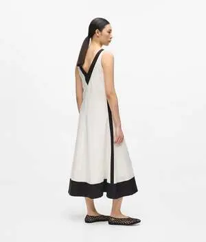 Karl Lagerfeld Sleeveless Ankle-length Linen Blend Dress