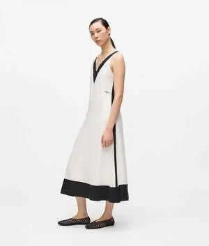 Karl Lagerfeld Sleeveless Ankle-length Linen Blend Dress