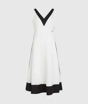 Karl Lagerfeld Sleeveless Ankle-length Linen Blend Dress