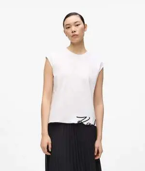 Karl Lagerfeld Karl Lagerfeld Signature Embroidery Tank Top White