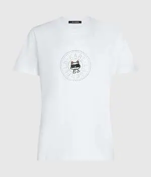 Karl Lagerfeld Ikon Circle Logo Organic Cotton T-shirt - White