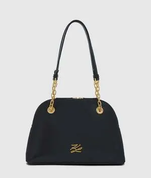 Karl Lagerfeld K/autograph Medium Bowling Bag - Black/gold