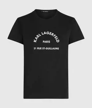 Karl Lagerfeld Slim-fit Rue St-guillaume Glitter T-shirt - Black