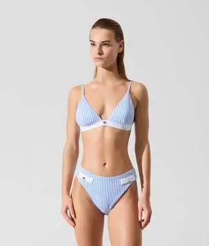 Karl Lagerfeld Gold Button Bikini Top