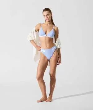 Karl Lagerfeld Gold Button Bikini Top